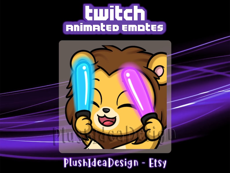 ANIMATED Rave Hype Dancing Lion ANIMATED Twitch Sub Emote - Etsy