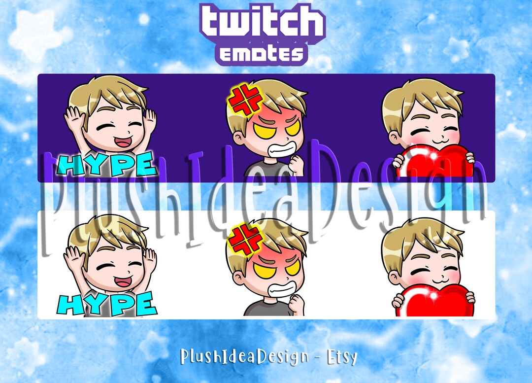 Cute Chibi Custom Blonde Hair Boy - Hype, Angry, Rage, Heart, Love - 3 ...