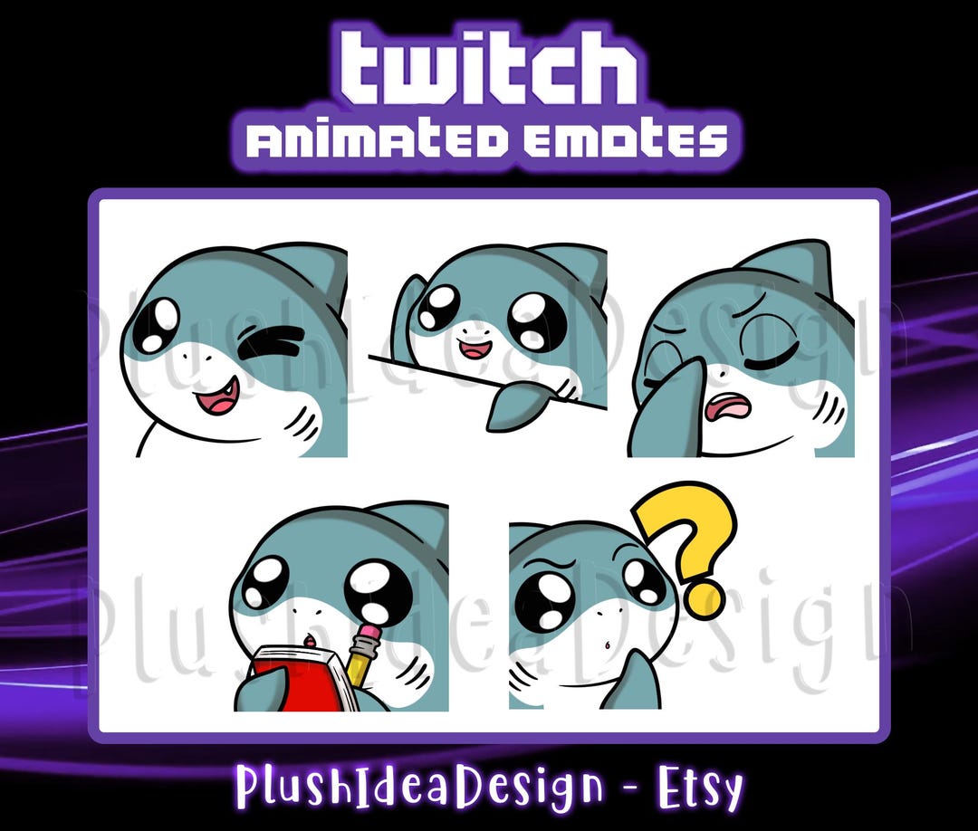 ANIMATED Wink, Bongo, Facepalm, Note, Confused Shark - ANIMATED Twitch ...