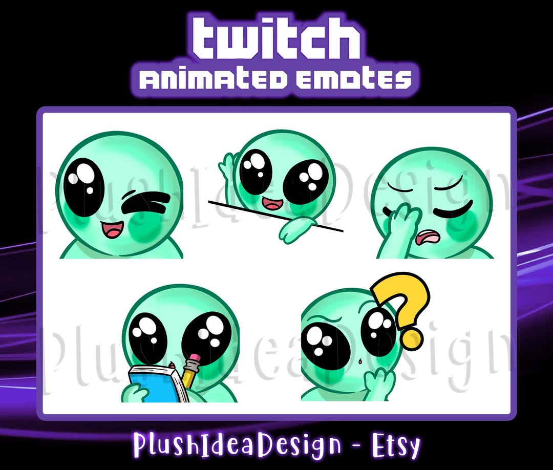ANIMATED Wink, Bongo, Facepalm, Note, Confused Alien - ANIMATED Twitch ...