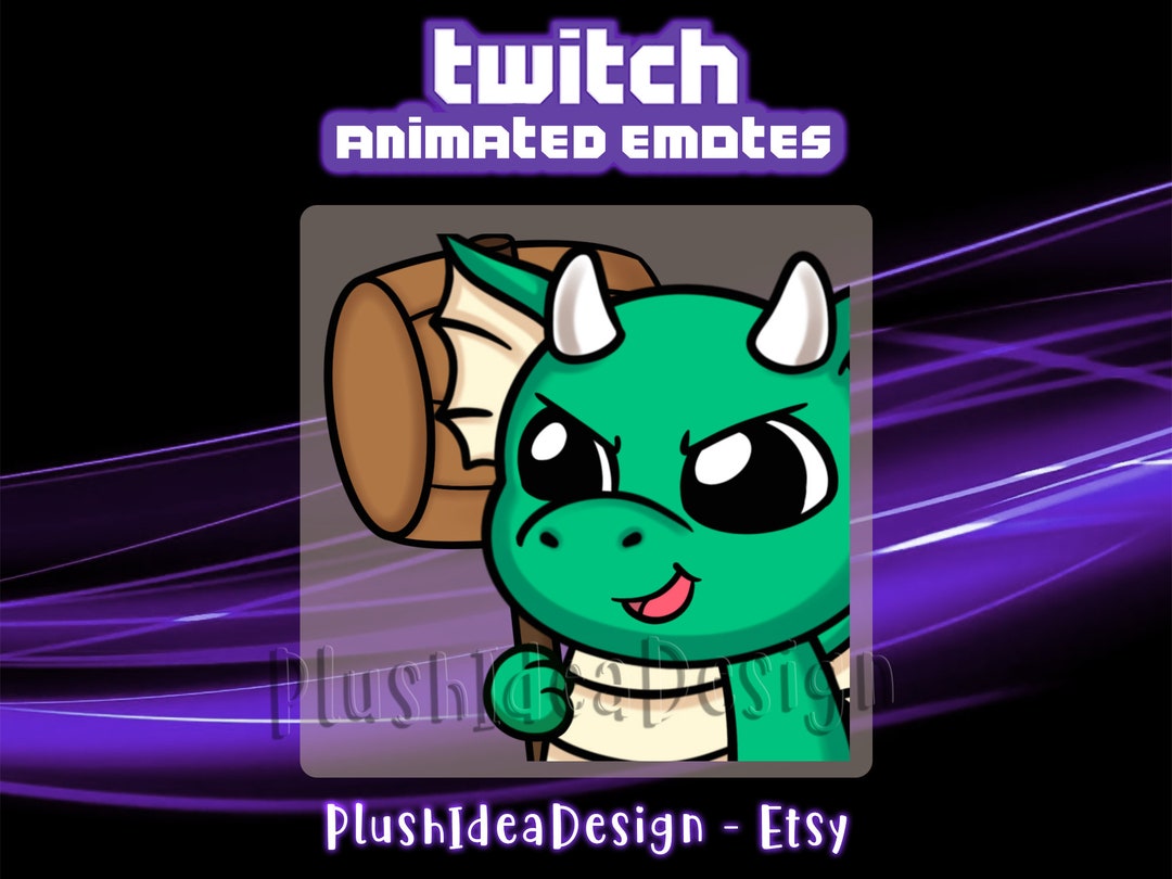 ANIMATED Hammer Bonk Dragon ANIMATED Twitch Sub Emote - Etsy