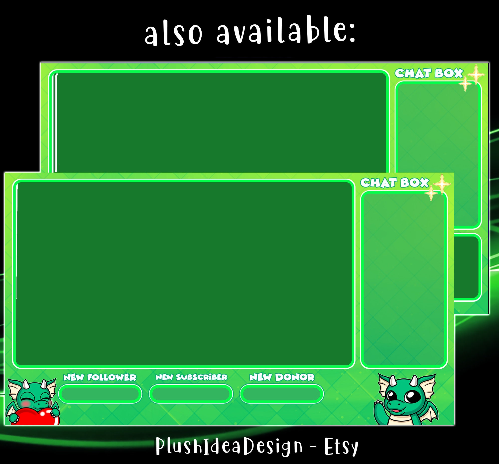 Cute Dragon Panels 10 Twitch Panels Package Graphics for Streamer Cute ...