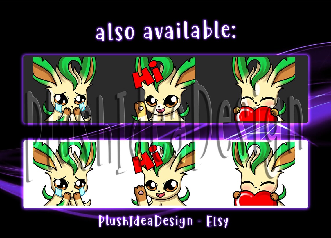 Leafeon Angry Rage Sip Lurk Laugh LOL Happy Hype Cheer | Etsy