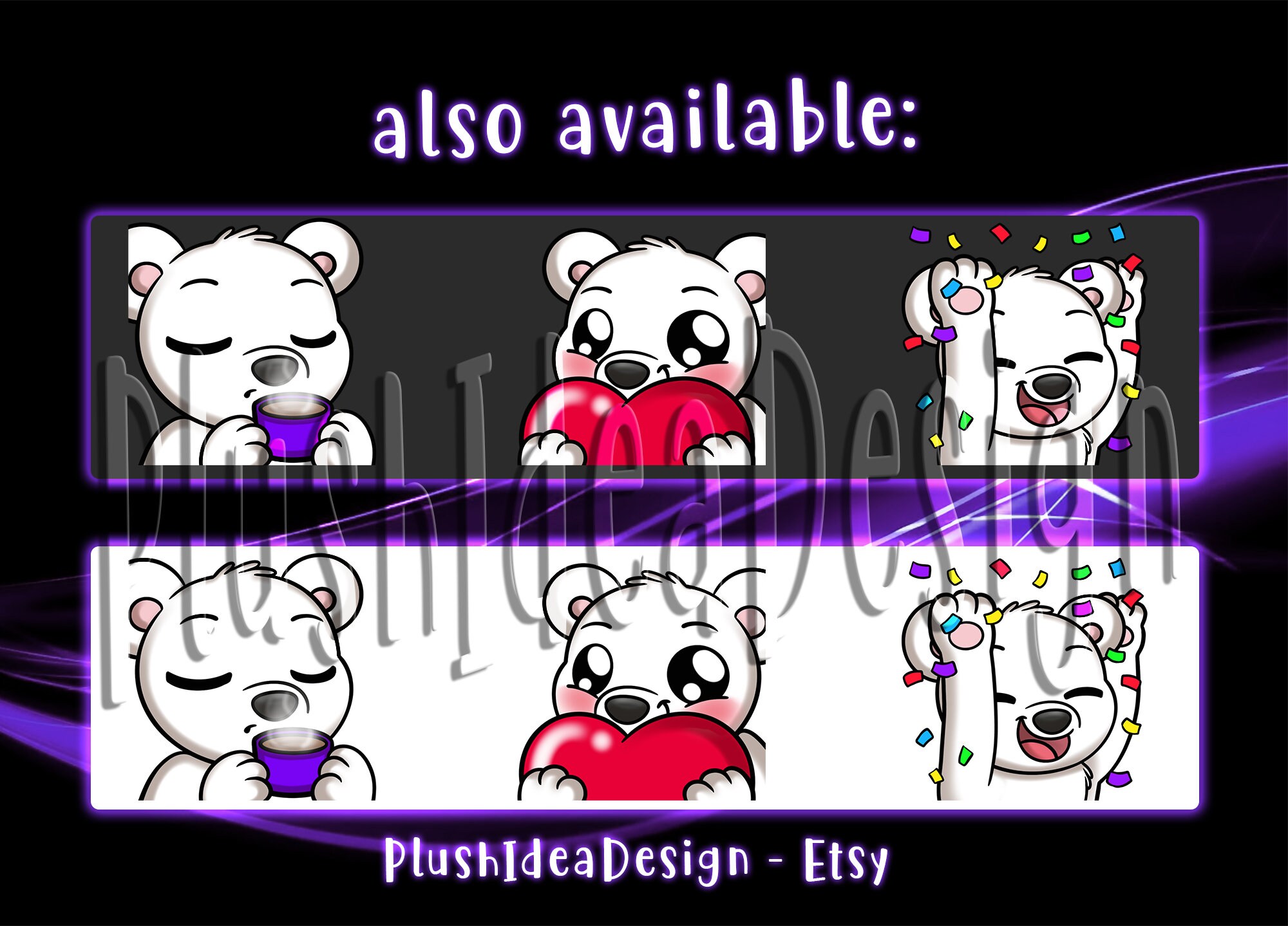 Cute Polar Bear Panels 10 Twitch Panels Package Graphics for Streamer ...