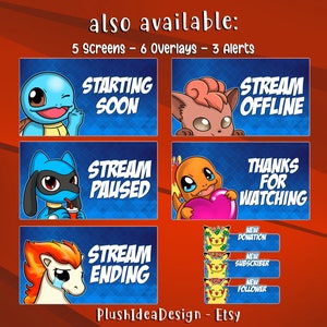 Cute Pokemon Theme Panels 9 Twitch Panel Package Graphics for Streamer ...