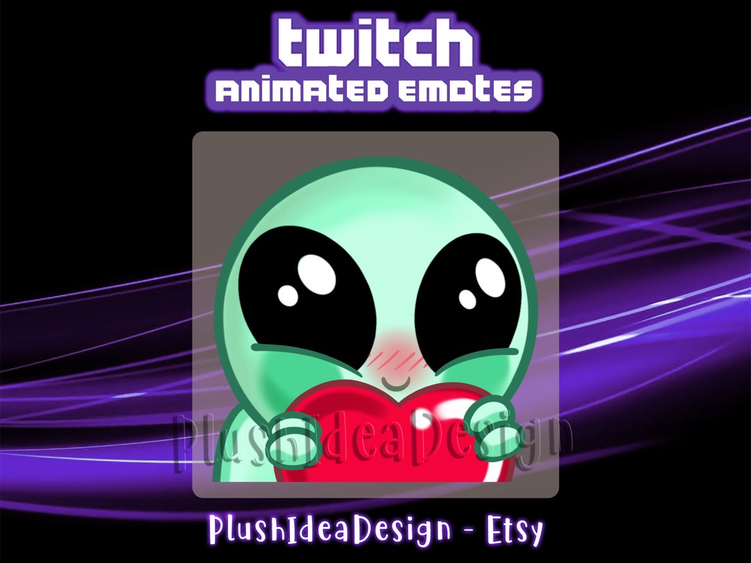 ANIMATED Love Heart Alien Extraterrestrial - ANIMATED Twitch Sub Emote ...