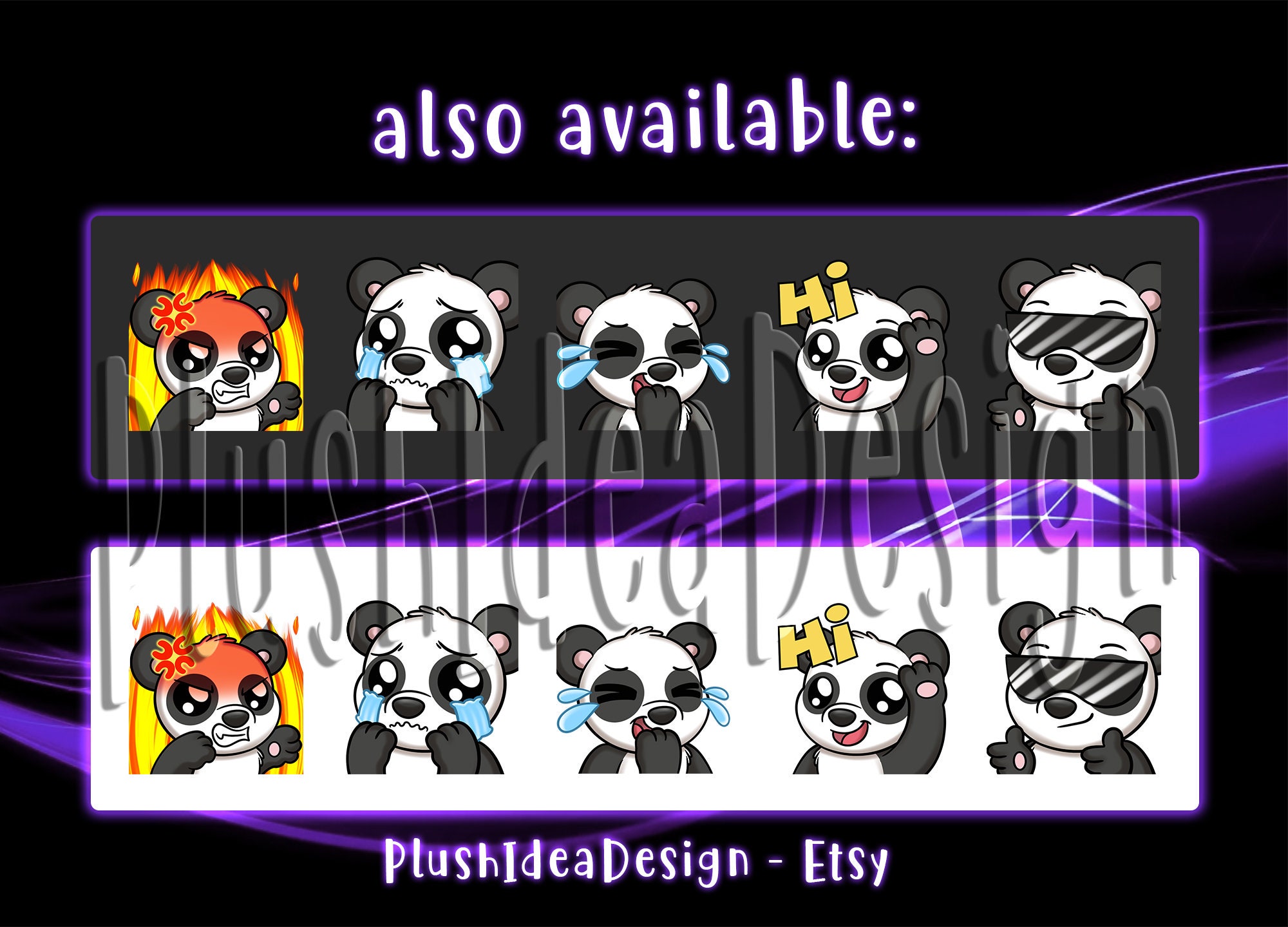 Cute Panda Panels 10 Twitch Panels Package Graphics for Streamer Panda ...