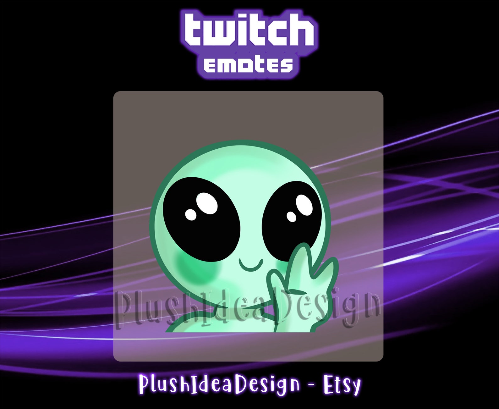 Cute Alien Waving HI - Twitch Sub Emote | Twitch Subscribers Emote - Etsy