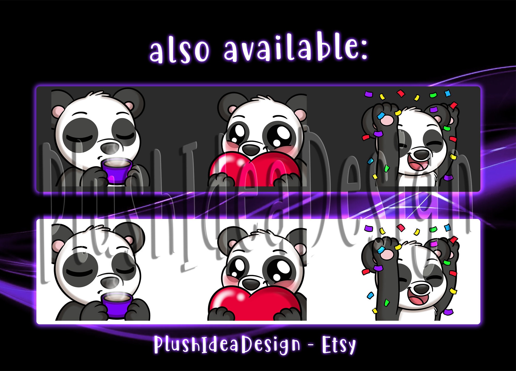 Cute Panda Panels 10 Twitch Panels Package Graphics for Streamer Panda ...