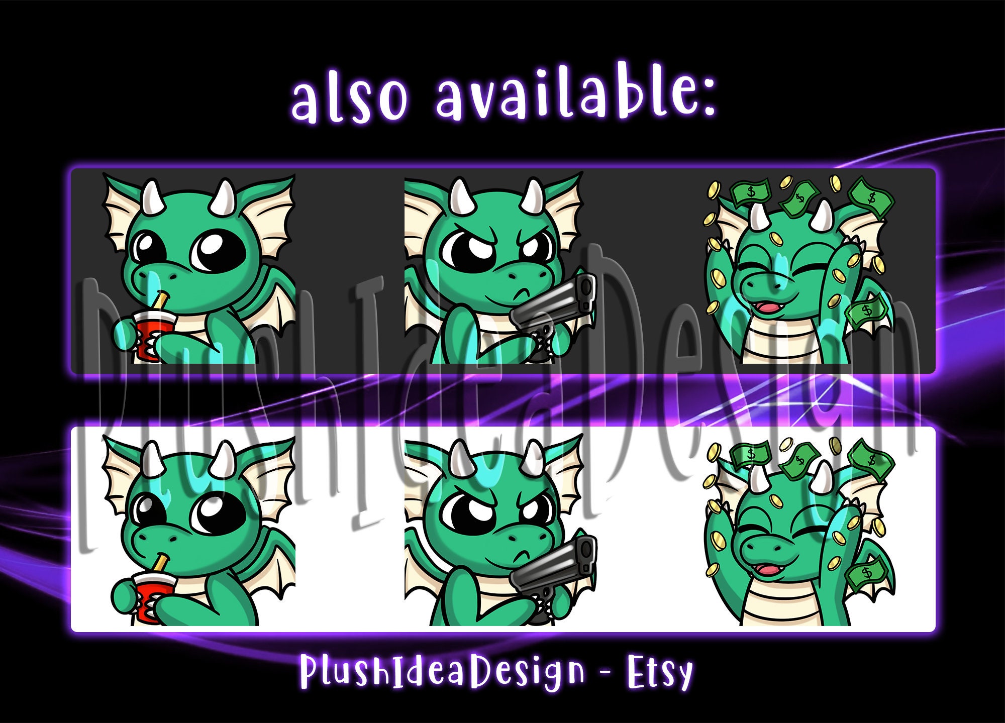 ANIMATED Rave Disco Hype Dancing Dragon - ANIMATED Twitch Sub Emote - Etsy