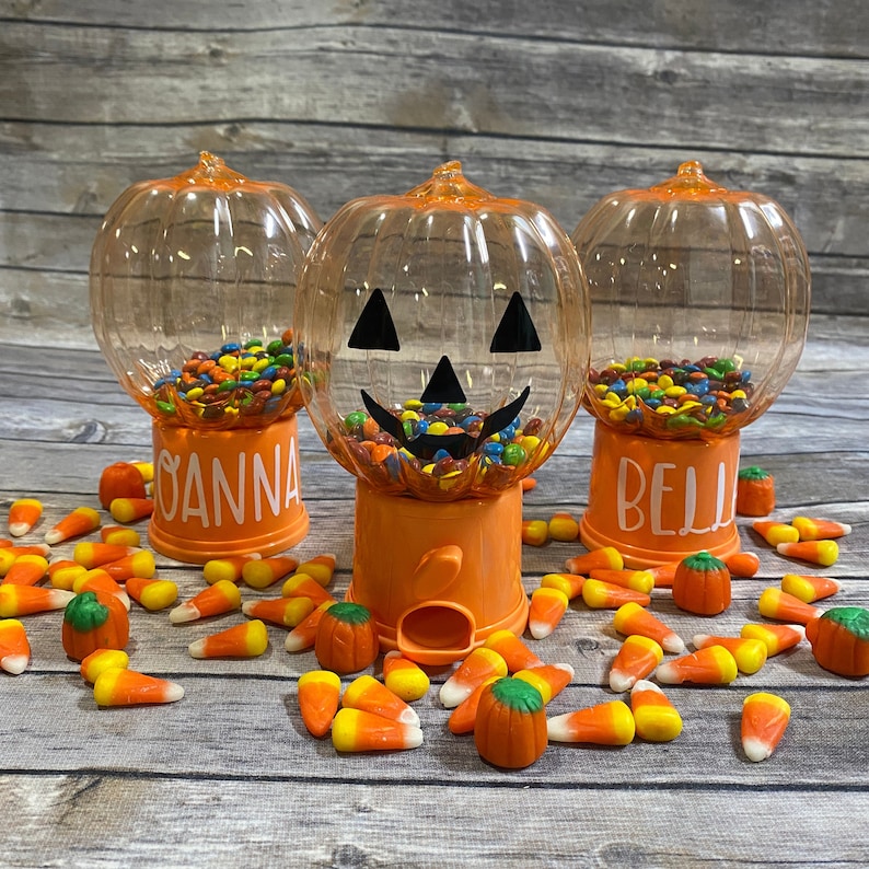 Personalized Pumpkin or Jack O Lantern Halloween Candy Dispensers - Etsy