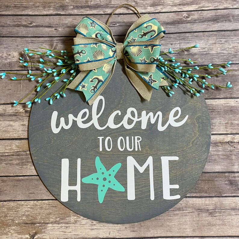 Beach Themed Summer Welcome Door Sign/hanger - Etsy