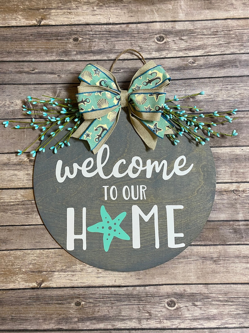 Beach Themed Summer Welcome Door Sign/hanger - Etsy