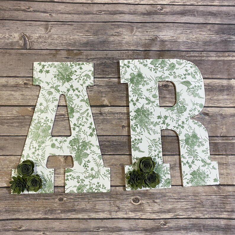 Custom Floral Initial Monogram Letter for Bedroom|nursery|dorm Room ...