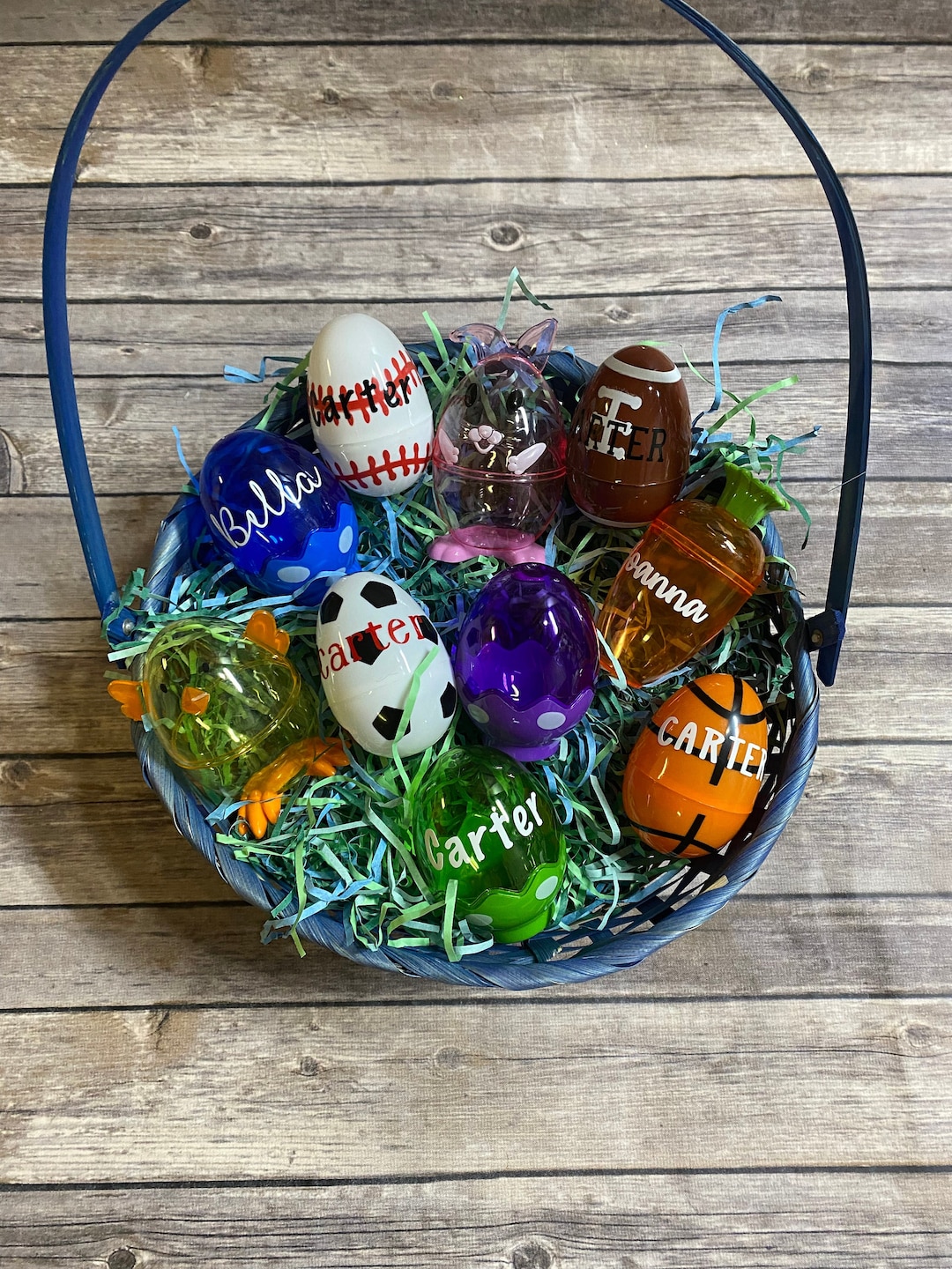 Personalized Small Plastic Easter Eggs - Sports, Carrots, Bunnies ...