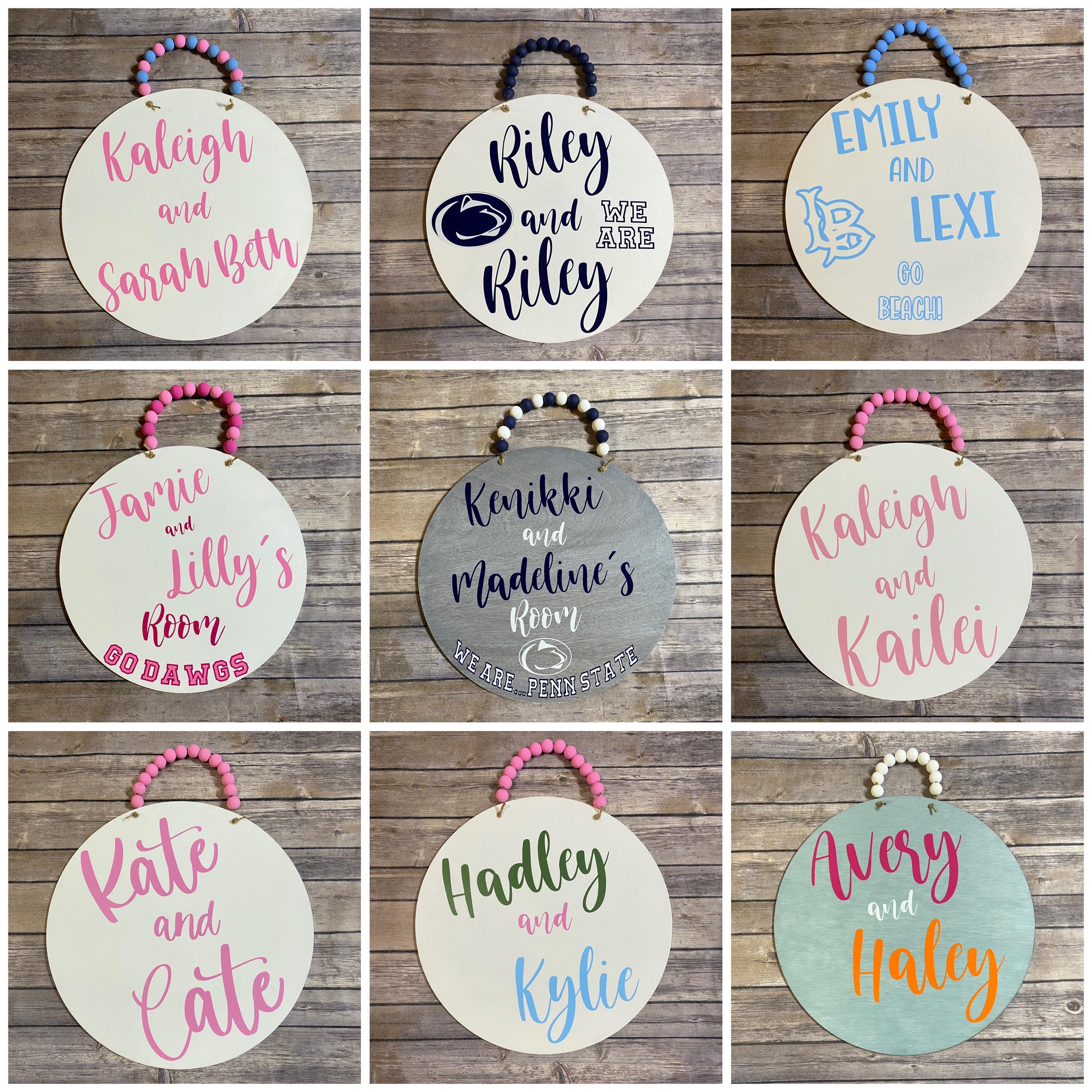 College Dorm Room Roommate Door Sign|circle Shape|custom|dorm Decor ...