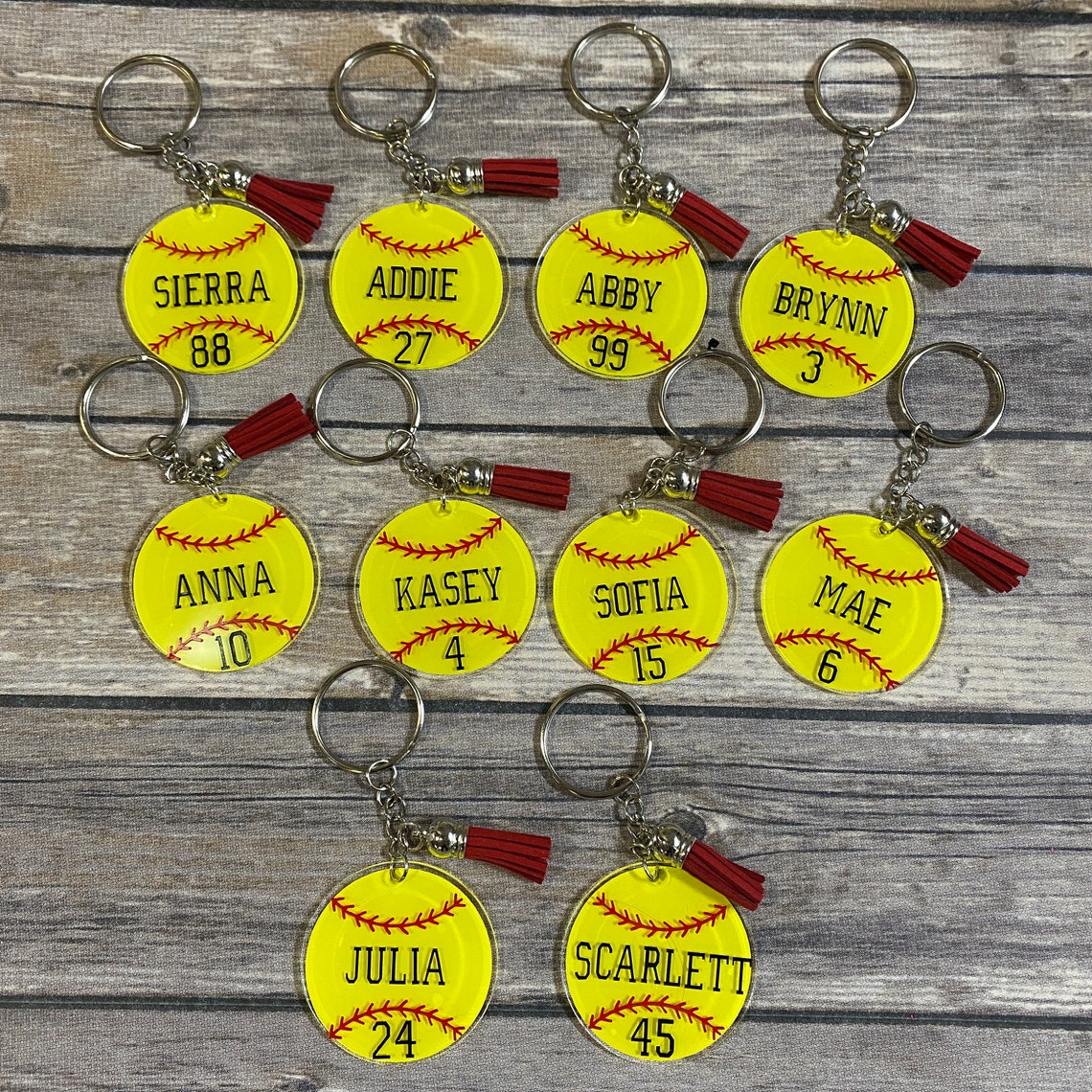 Baseball & Softball Customizable Personalized Keychains - Etsy