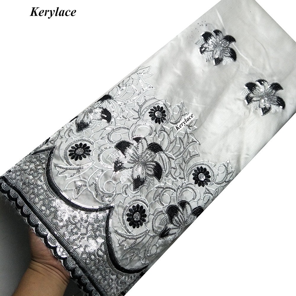 Gold Red George Sequins Fabric African Lace Fabric Raw Silk | Etsy