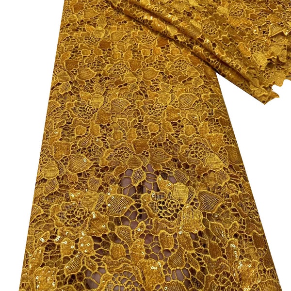 Gold Lace Fabric - Etsy
