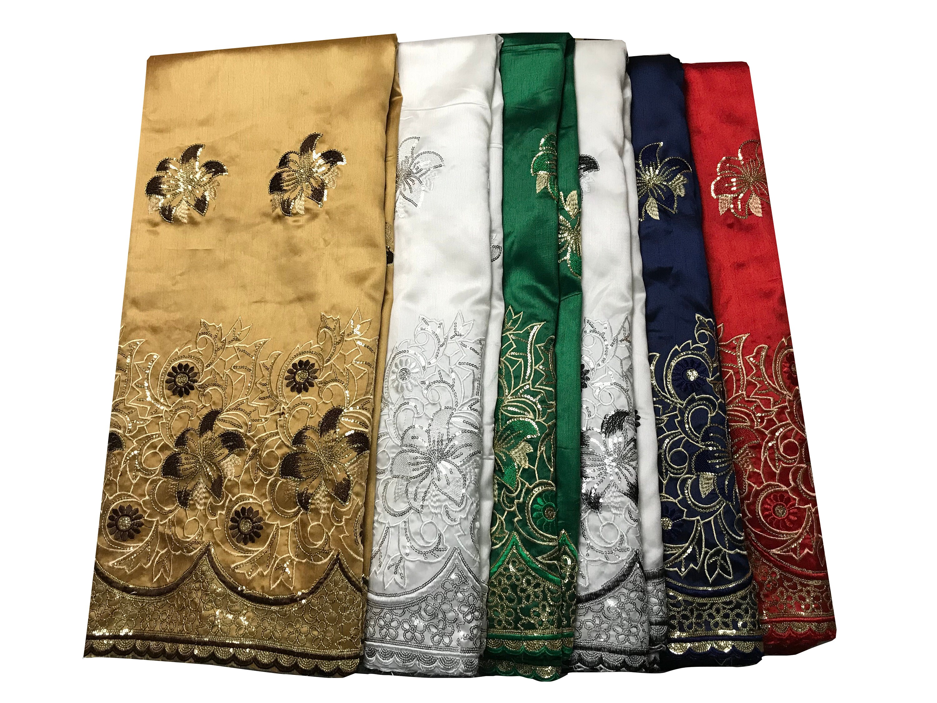 Gold Red George Sequins Fabric African Lace Fabric Raw Silk | Etsy