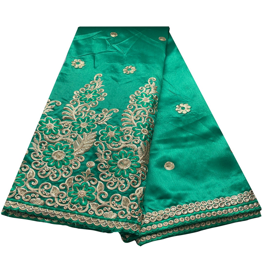 Red Green 5 Yards/set African George Lace Sequins Fabric French Tulle ...