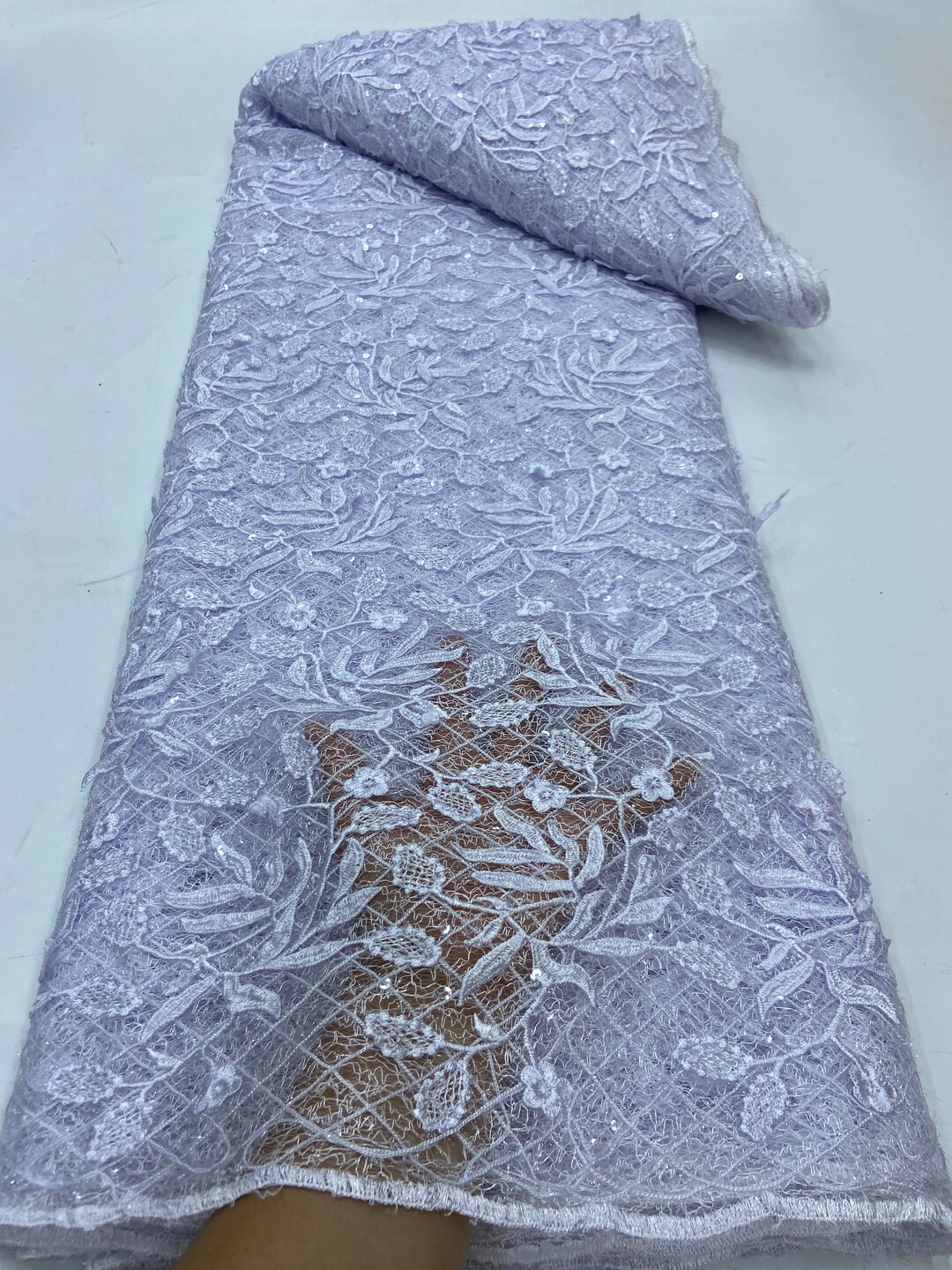 Embroidery 5 Yards Sequin Lace Fabrics Milky Fabric Cord Lace - Etsy