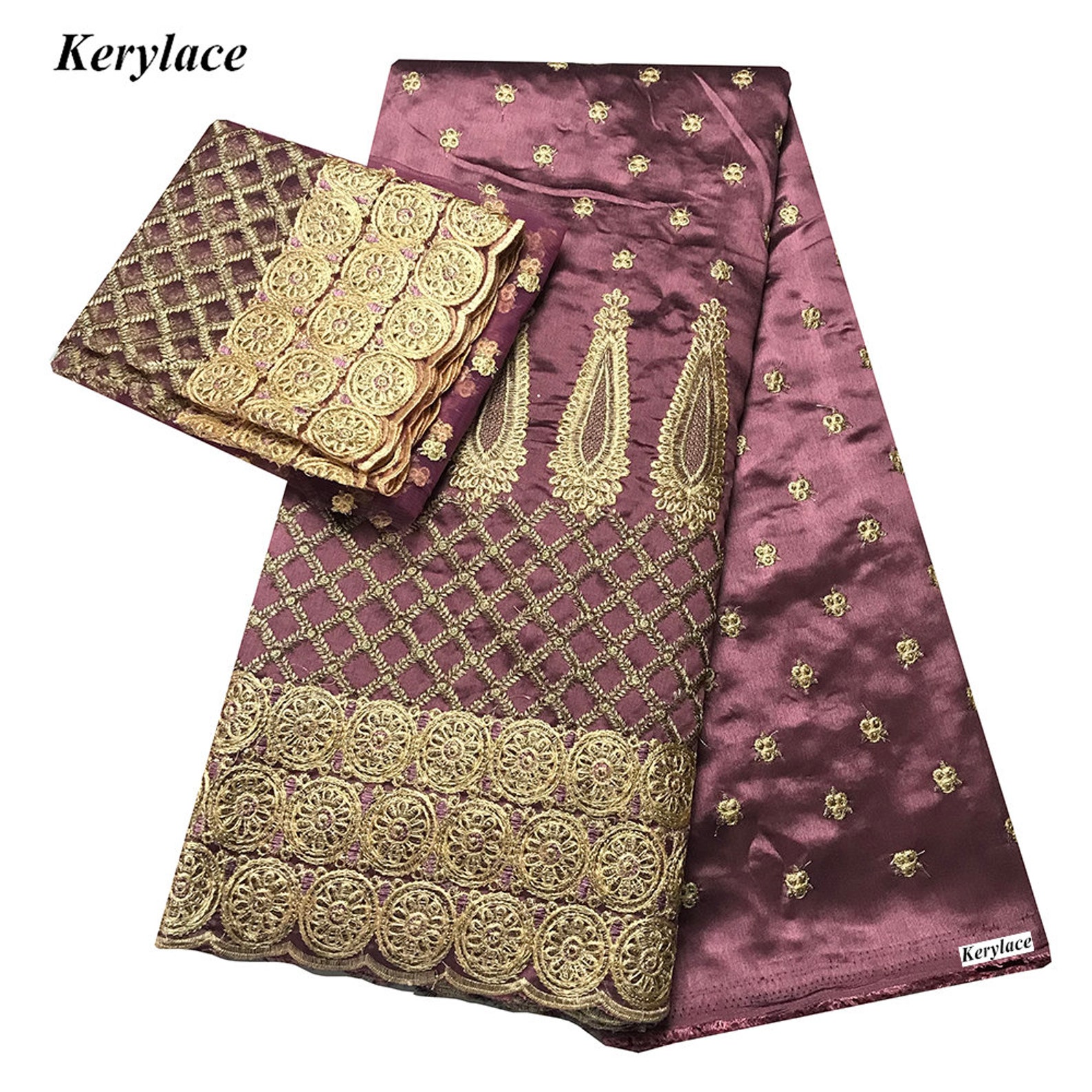 52yards High Quality George Lace Fabric Silk Embroidery Gold | Etsy