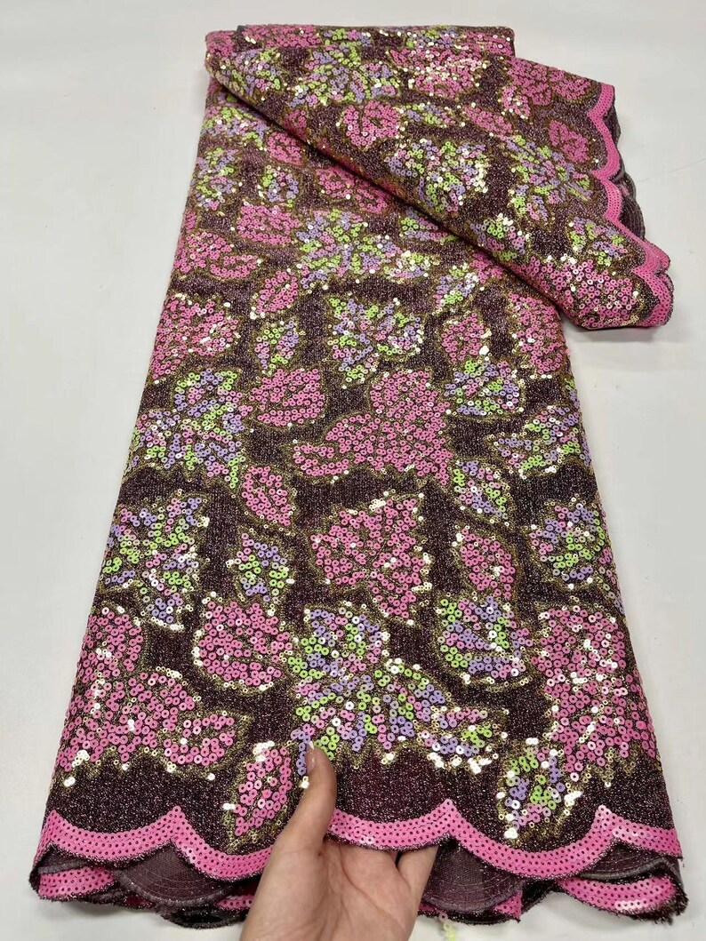 Latest Design Sequin Lace African Fabric 5 Yards Swiss Voile | Etsy