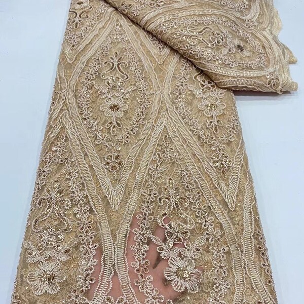 Gold Lace Fabric - Etsy