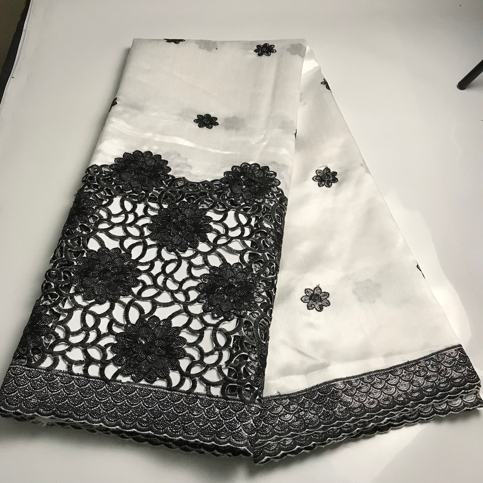 George Lace Sewing Craft Fabric Black Yellow Blue 5 Yards - Etsy