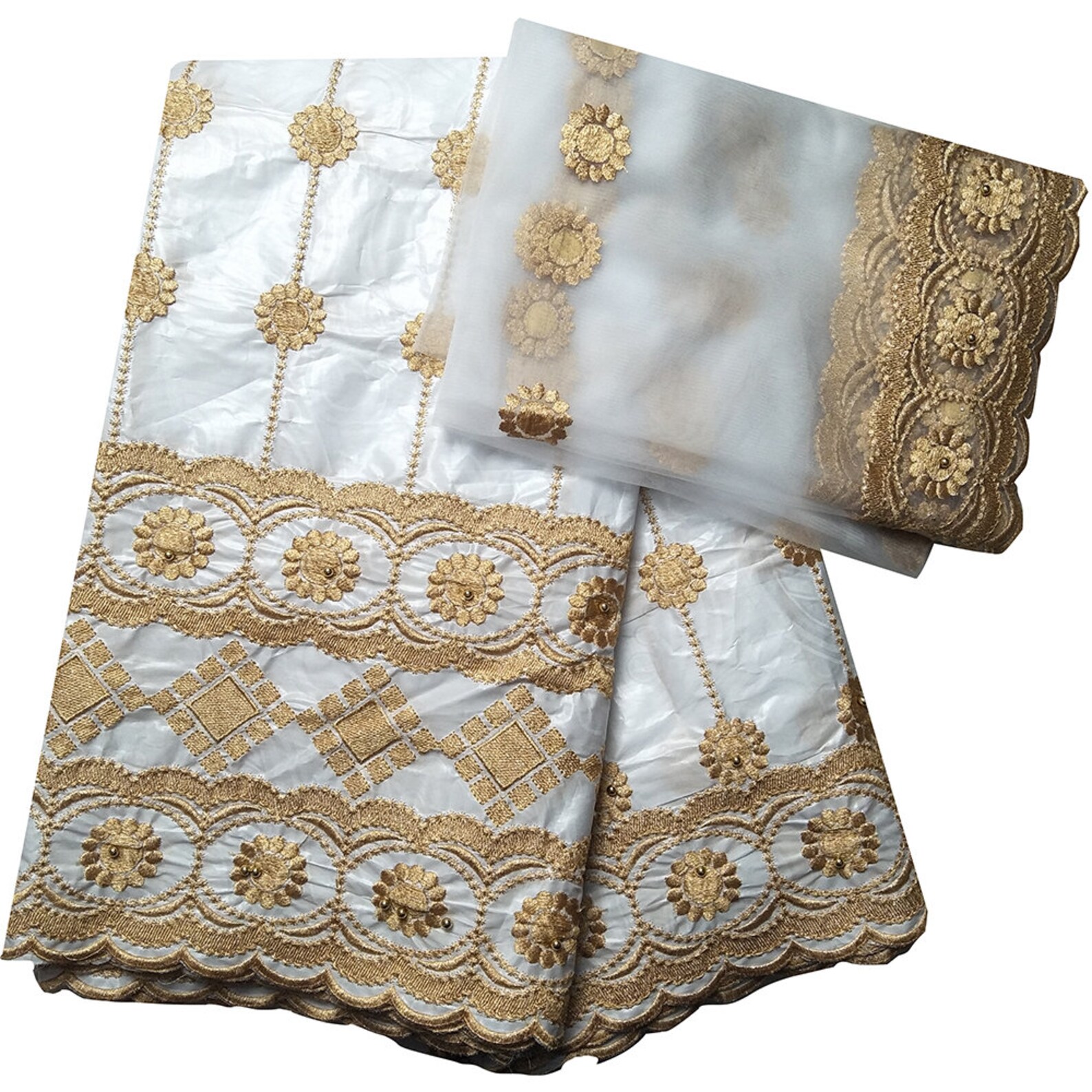 Bazin Fabric Wholesales Tissu African Bazin Lace With Net Lace - Etsy