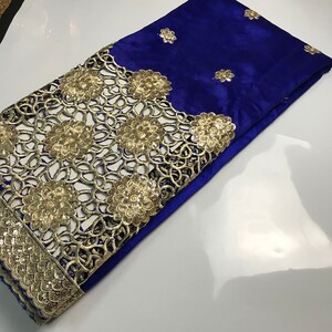 George Lace Sewing Craft Fabric Black Yellow Blue 5 Yards - Etsy