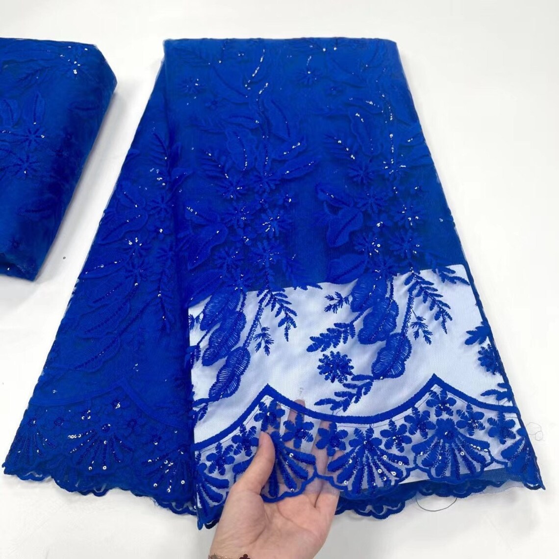 Sequin Lace Fabric 5 Yards Milky Fabric African French Tulle | Etsy