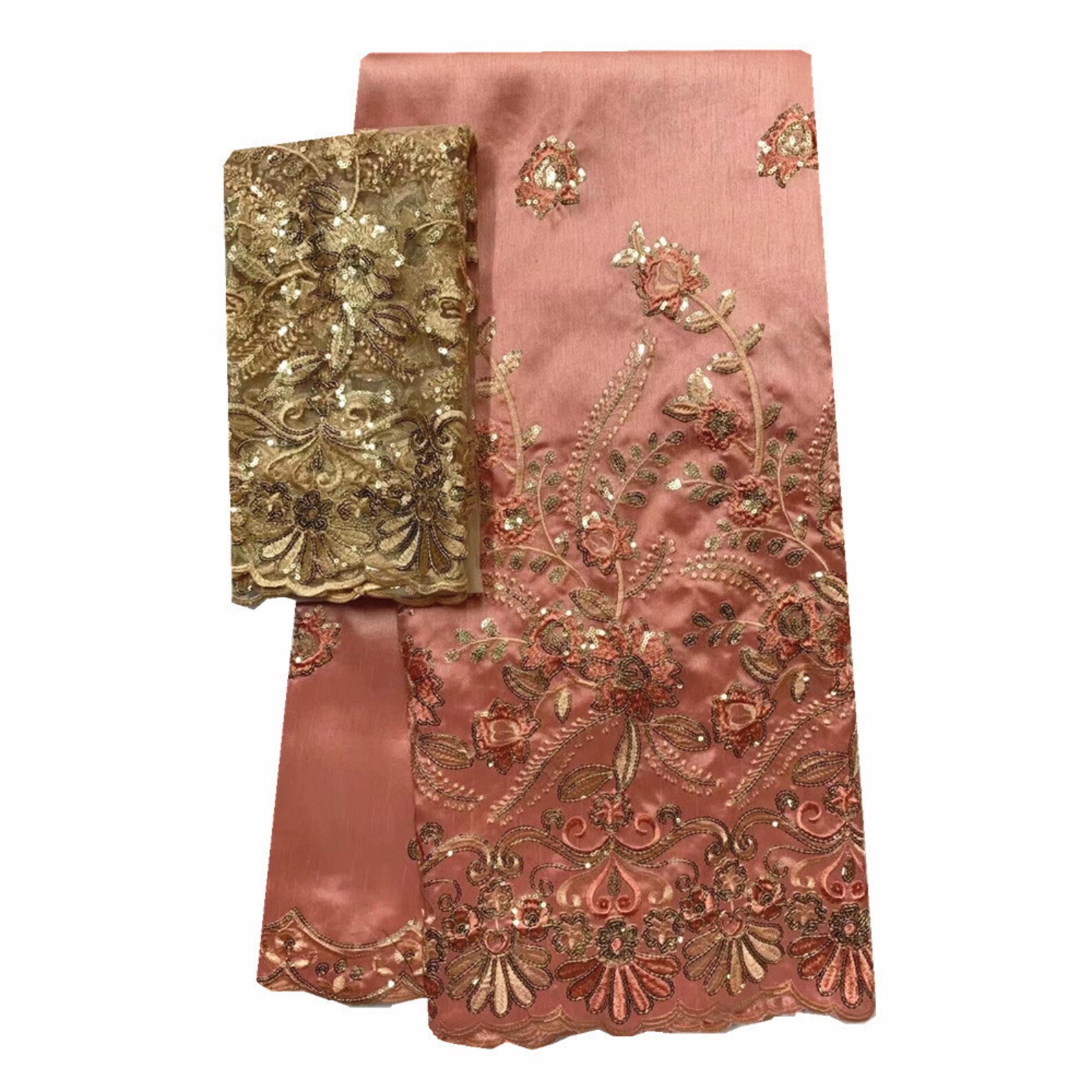 5+2 Yards/set Embroidery Sequins New George Lace High Quality African ...
