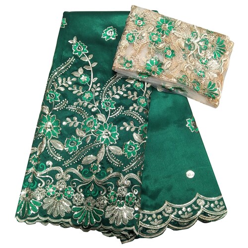 5 Yards Sequin Embroidery African George Lace Fabric Sewing - Etsy