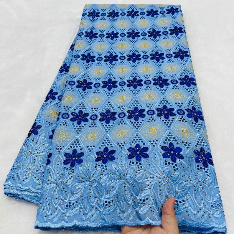 Embroidered Swiss Voile Lace Fabric Cotton 5 Yards Wedding Fabric ...