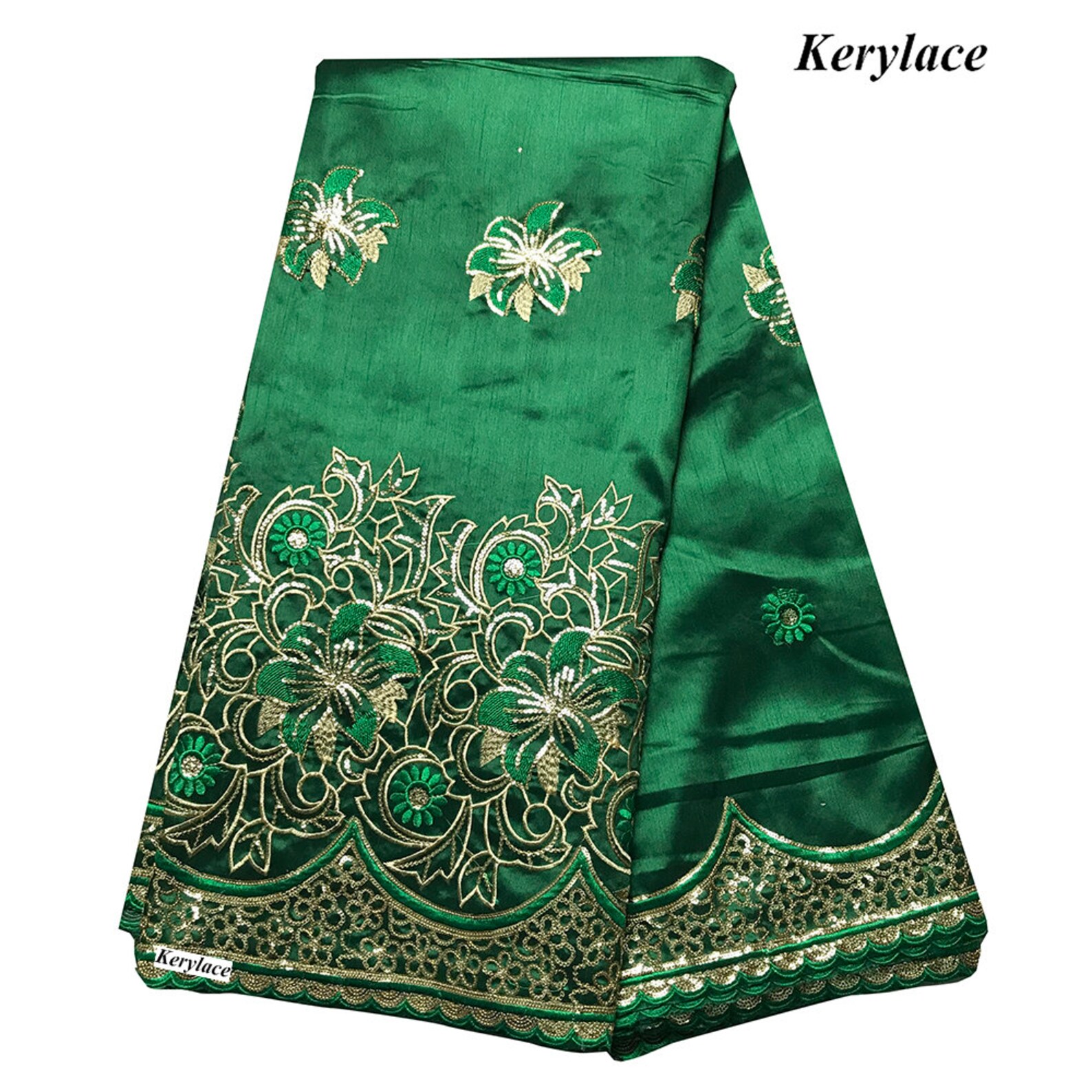 Gold Red George Sequins Fabric African Lace Fabric Raw Silk | Etsy