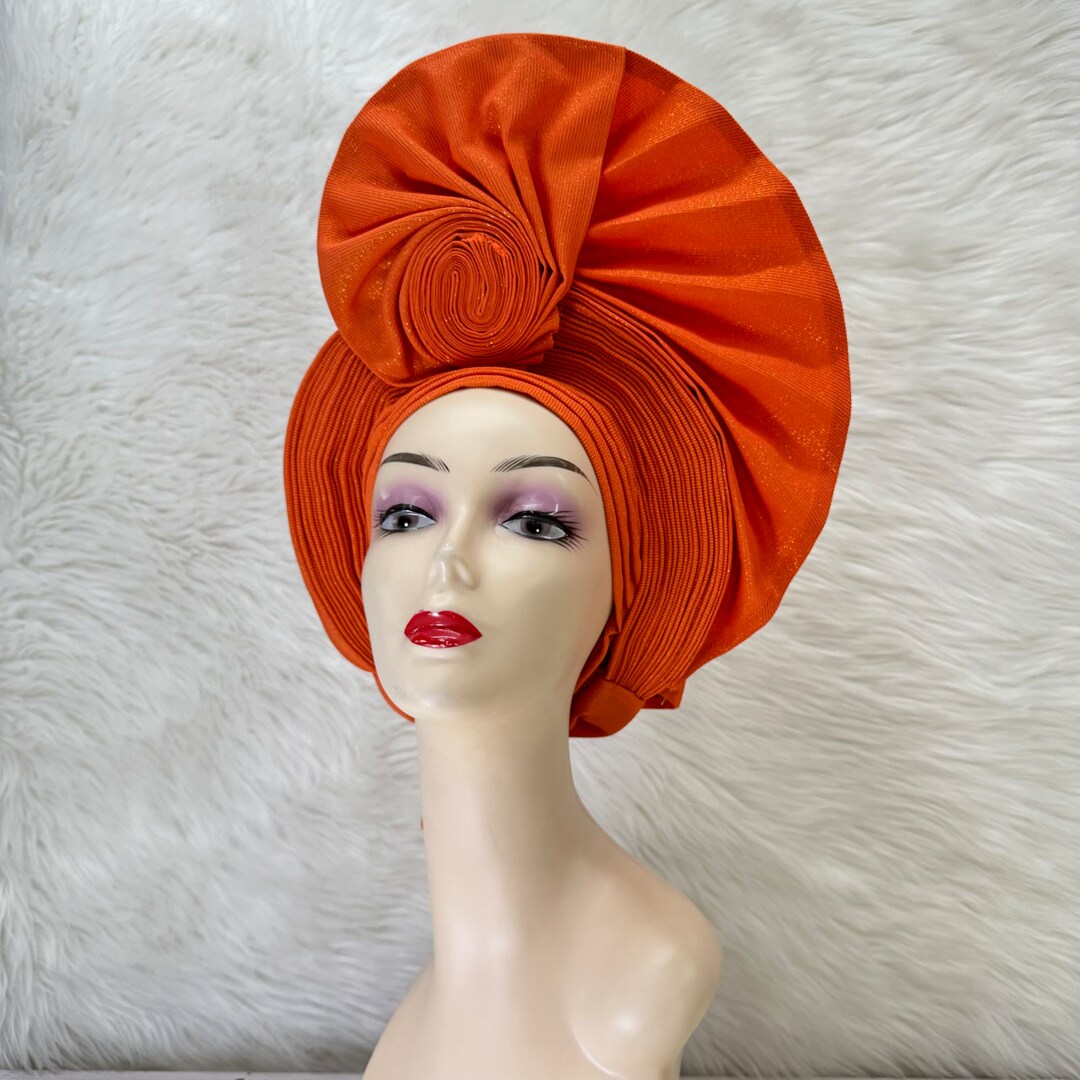 YQOINFKS African Tissu Gele Headtie Hat Fabric, Aso-oke Fabric, Gele ...