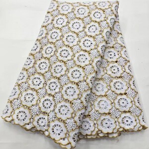 Sequin Lace Fabric 5 Yards Milky Fabric African French Tulle Net Lace ...