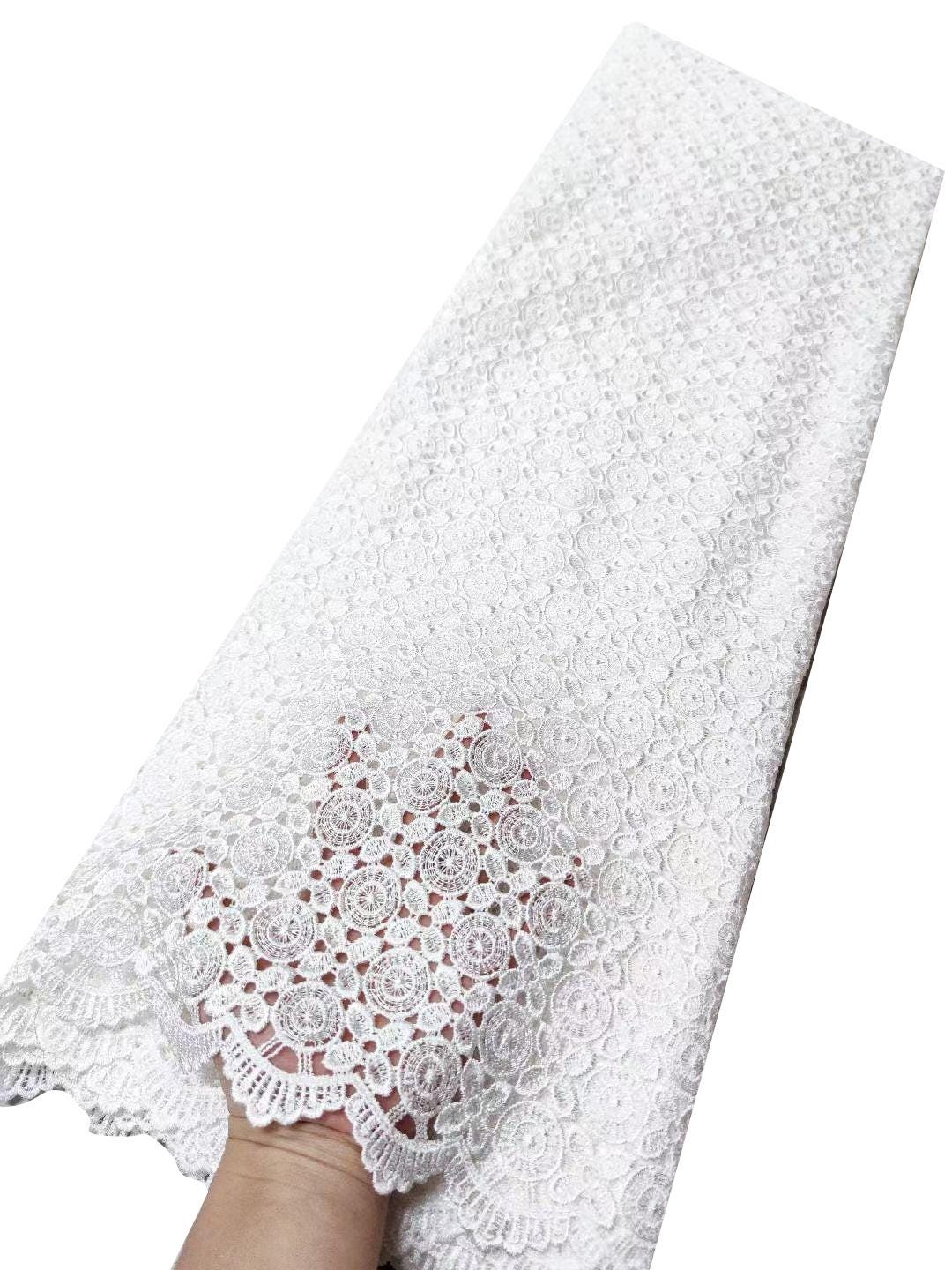 High Quality Cord Lace Fabric Wedding Bridal Party 5 Yards Embroidery ...