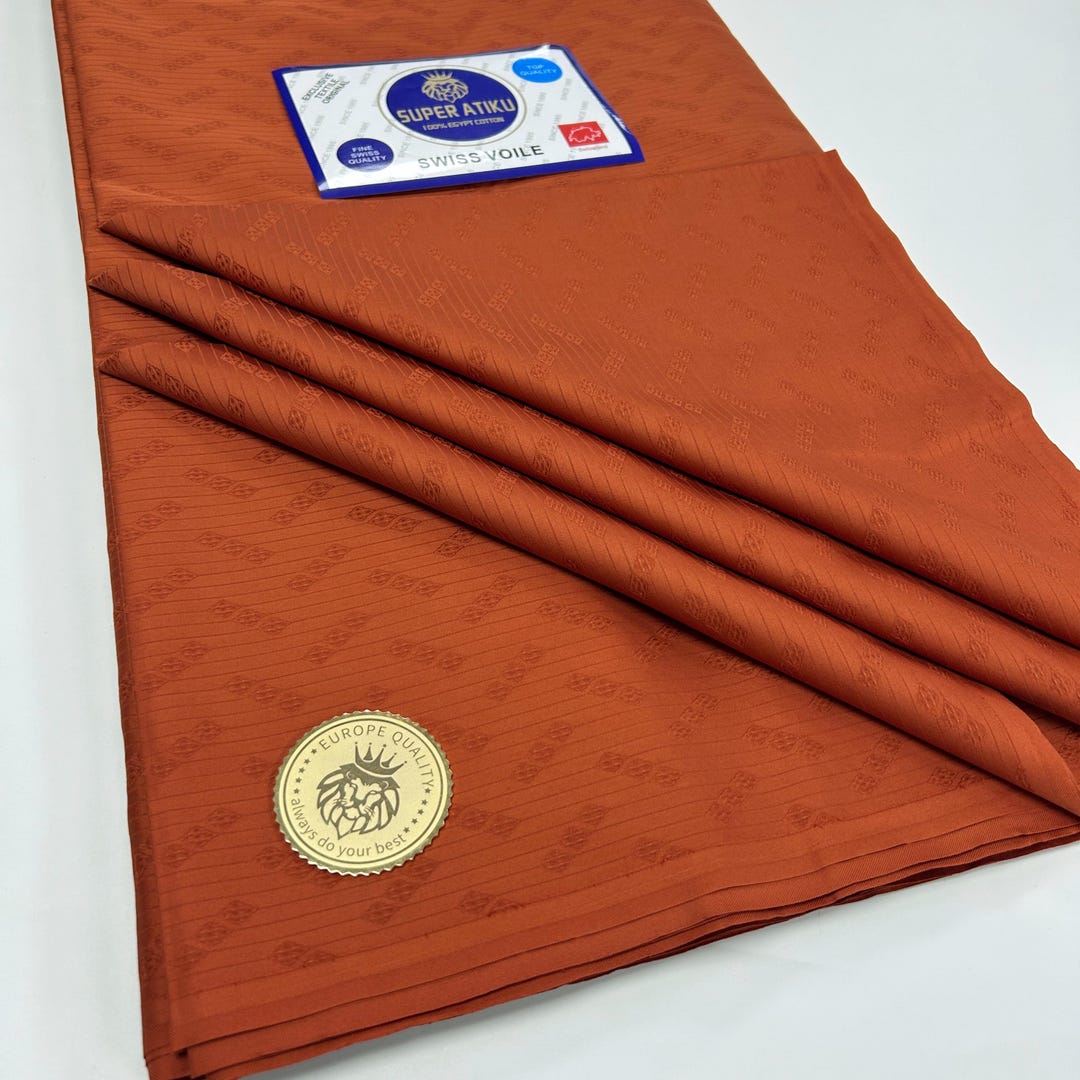 Atiku Fabric 100% Cotton Fabric Orange Tissu New Arrivals Swiss Voile ...