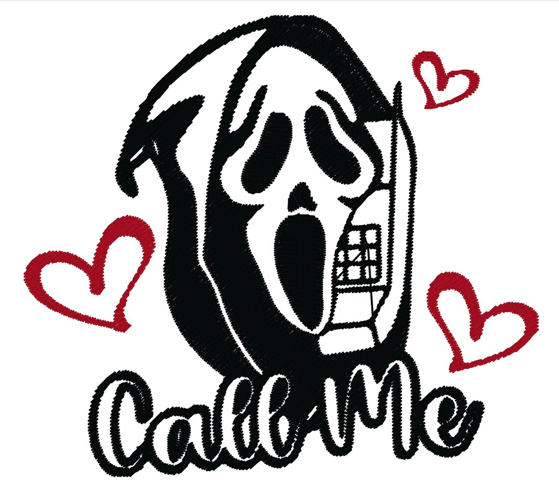 Call Me Scream Halloween Embroidery File PES 4X4 - Etsy
