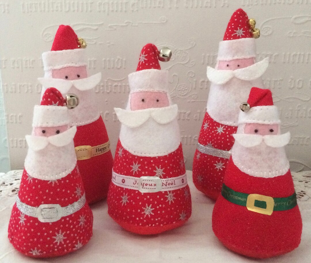 Felt Santa Decorations Pdf Pattern - Etsy