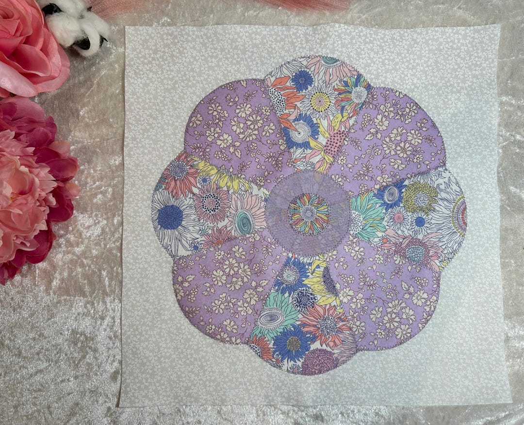 Dresden Fan 8 Plate Applique Patchwork Block PDF File With FULL Colour ...