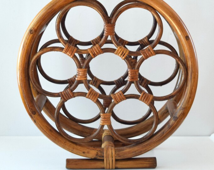 Rattan Wicker Wine Bottle Rack Bottles Holder - Etsy