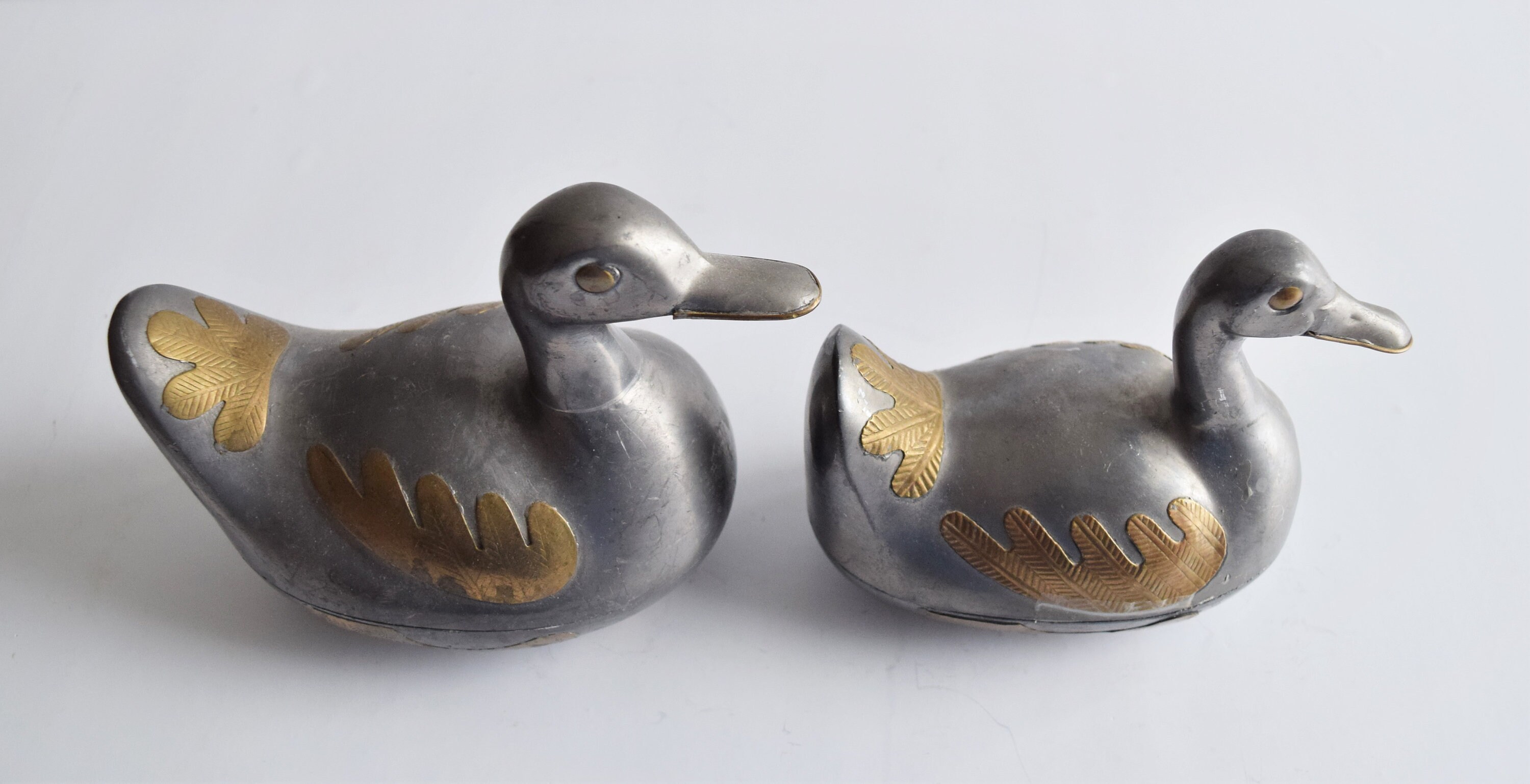 Solid Pewter and Brass Duck Trinkets Set of 2 - Etsy