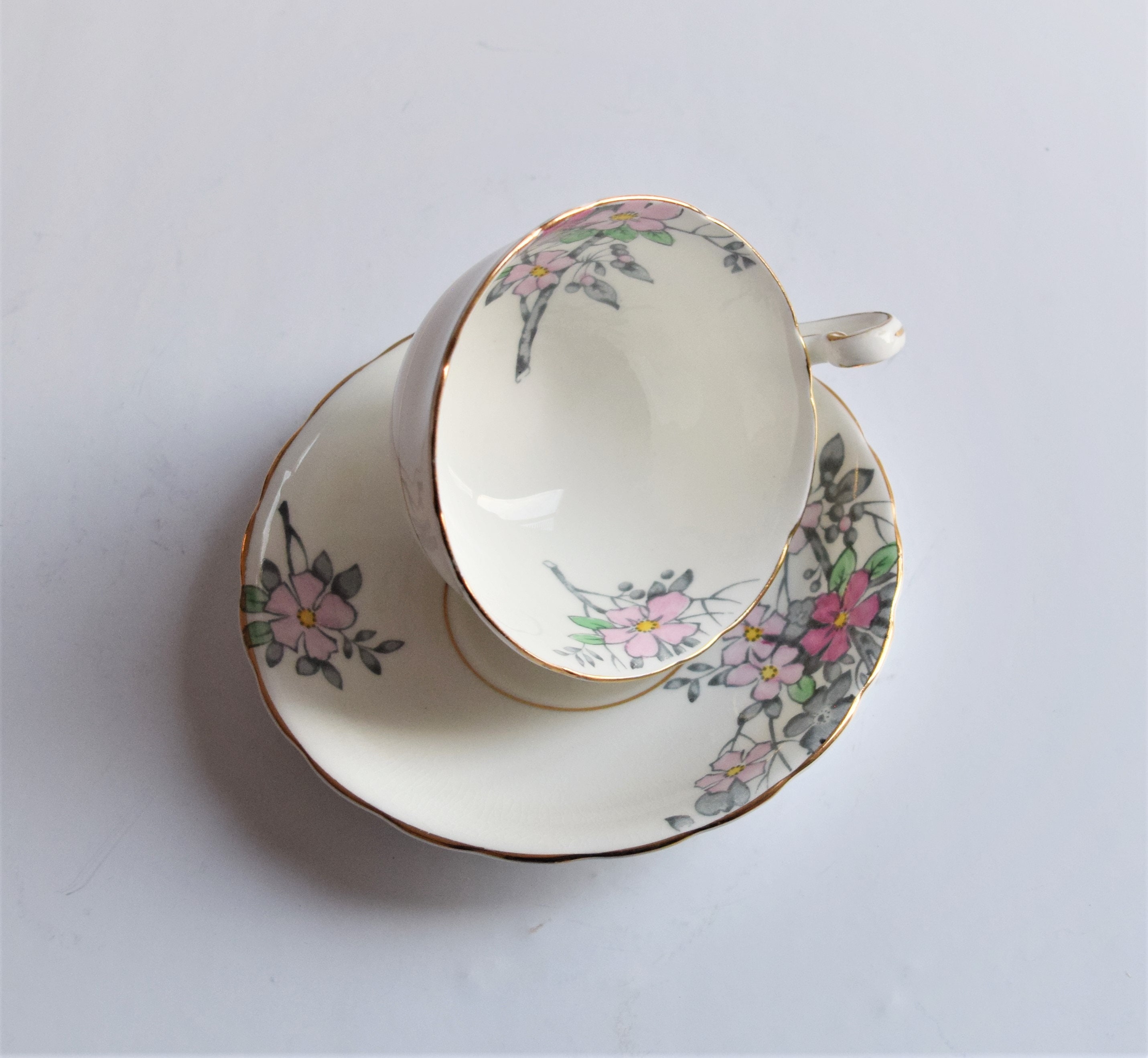 Victoria Bone China Cup and Saucer Set/ Made in England - Etsy