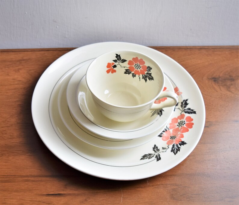 Hall China Red Poppy Dinnerware Set of 8 Pieces - Etsy