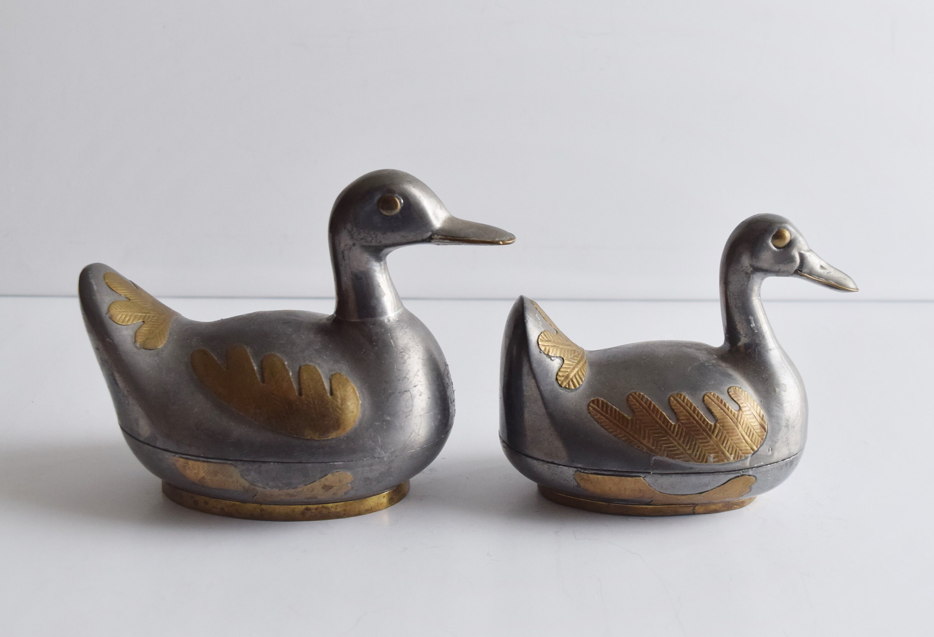 Solid Pewter and Brass Duck Trinkets Set of 2 - Etsy