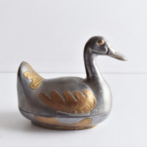Solid Pewter and Brass Duck Trinkets Set of 2 - Etsy